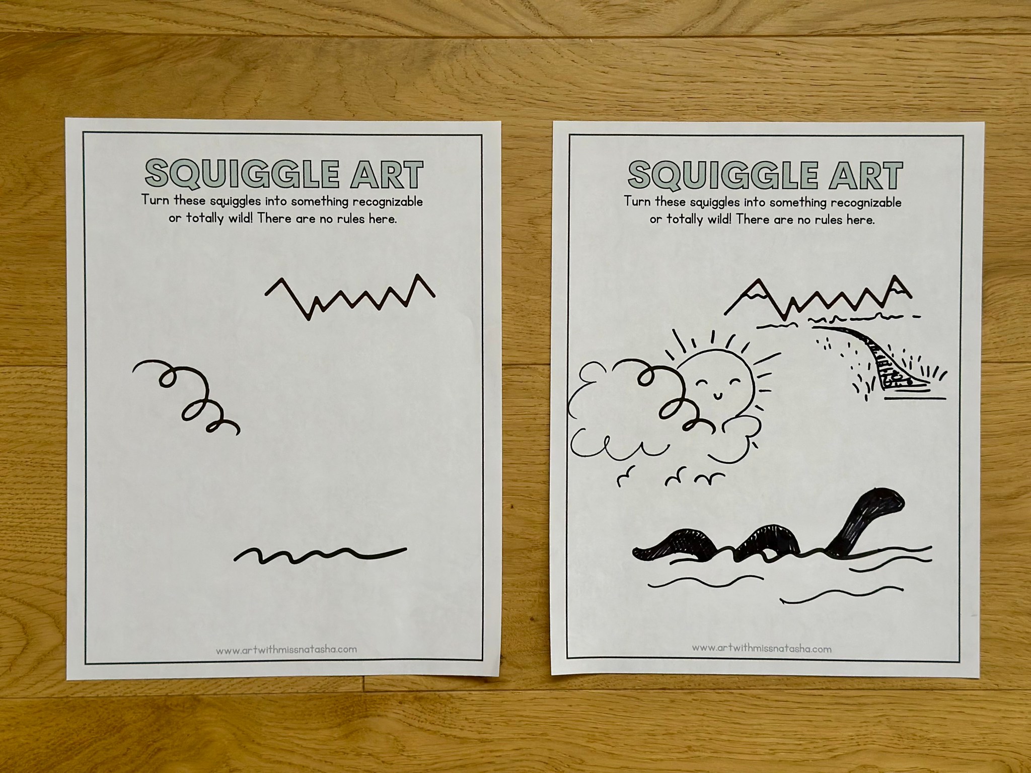 [Free Printable] Squiggle Art Drawing Prompt: A Fun Creativity Exercise ...